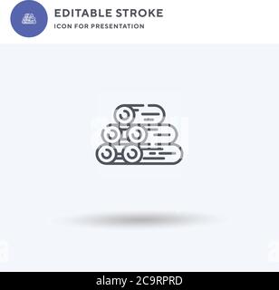 Stamm-Symbol-Vektor, gefülltes flaches Zeichen, solides Piktogramm ...