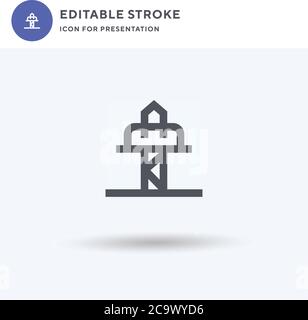 Drop Tower Icon Vektor, gefüllt flaches Zeichen, solides Piktogramm ...