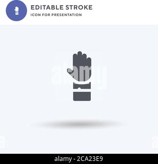 Heben Hand Symbol Vektor, gefüllt flache Zeichen, solide Piktogramm ...