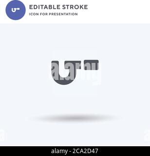 Mikrometer-Symbolvektor, gefülltes flaches Schild, solides Piktogramm ...