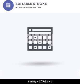 Excel-Symbolvektor, gefülltes flaches Zeichen, solides Piktogramm ...