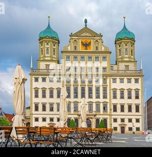 Fassade des Augsburger Rathaus (Augsburger Rathaus), einer der ...