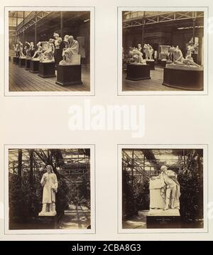 Roman Court mit Skulpturen von posidonius und Verwundeten Gladiator ...