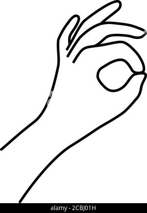 Symbol für das Loch der Handbewegung. Umriss Hand Geste Loch Vektor ...