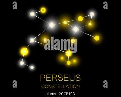 Sternbild Perseus. Sternenhimmel. Cluster von Sternen und Galaxien ...