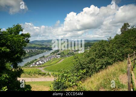 01. Jan 1970: Panoramalandschaft mit Blick auf den Moselort Lieser bei ...