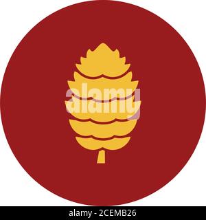 Eichenblatt Symbol auf weißem Hintergrund, Silhouette Stil, Vektor ...