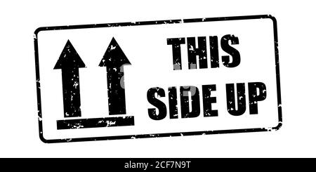 Diese Seite oben Warnung flach Symbol auf weißem Hintergrund isoliert ...