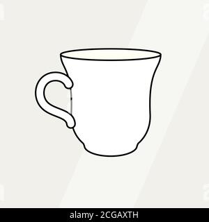 Teetasse einfache Form Vektor Illustration Set. Vektor Linie ...