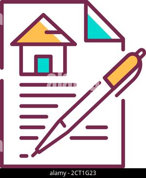 Vertrag Symbol Leitung Konzept. Vertrag flachbild Vektor Symbol ...