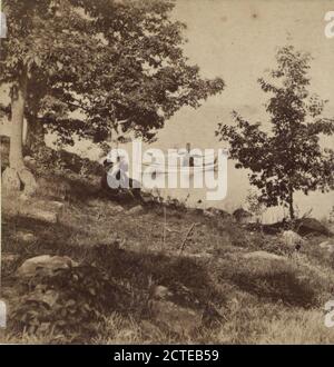 . Blick auf Pool Island, Steam Yacht "gracy" in Abstand. Abdeckung ...