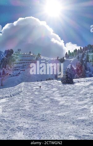 Die Harakiri-Skipiste im Zillertal in den Tiroler Bergen ...