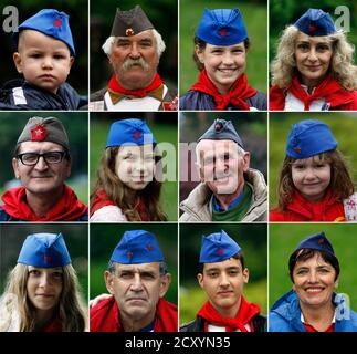 Das Foto zeigt die Anhänger von Josip Broz Tito vor seinem Geburtsort ...