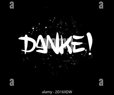 Vektor handgezeichneten Schriftzug Danke. Elegante, moderne handgeschriebene Kalligraphie mit ...