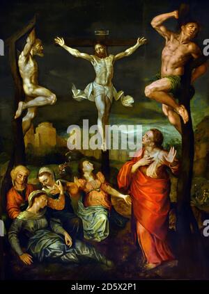 Jungfrau Maria, Mary Magdalena und Johannes, zu Füßen Jesu am Kreuz, Detail von dem zweiten ...