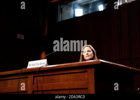 Richterin Amy Coney Barrett nimmt am 12. Oktober 2020 an ihrem ersten ...