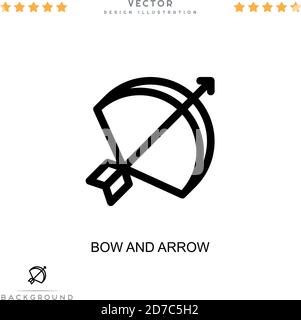 Pfeil und Bogen-Symbol-Zeichen. Symbol auf acht farbigen Tasten. Vektor ...