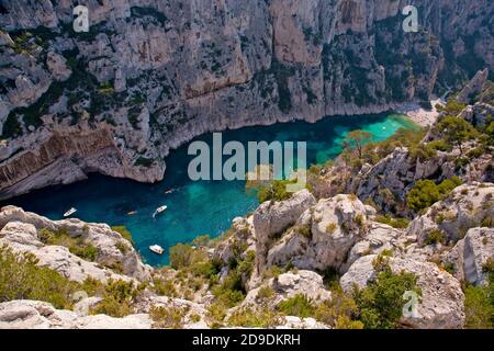 Geographie / Reisen, Frankreich, Cassis, Bucht Calanque en-Vau in ...