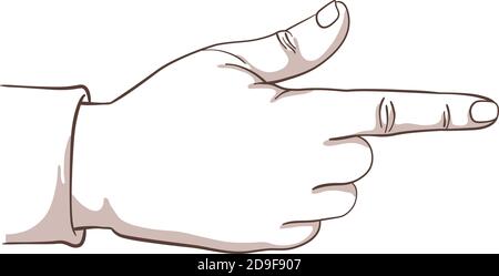 Hand zeigt mit dem Zeigefinger Symbolbild Stock-Vektorgrafik - Alamy