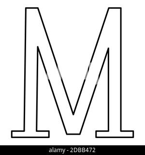 Mu-Zeichen. Mu-Buchstabe, griechisches Alphabet-Symbol, bunt karierter ...