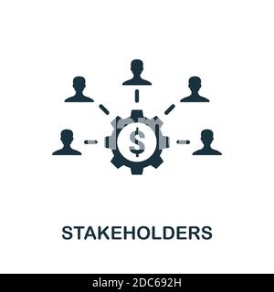 Symbol „Stakeholder“. Einfaches Element aus der agilen Methodensammlung ...