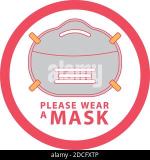 Tragen Sie bitte die Schilder für medizinische Masken oder Bodensticker ...