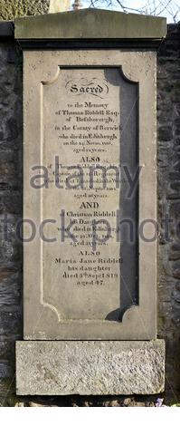 Denkmal für Thomas Riddell in Greyfriars Kirkyard Edinburgh, die ...