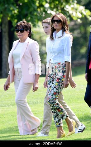 Barron Trump , First Lady Melania Trump und ihre Mutter Amalija Knavs ...