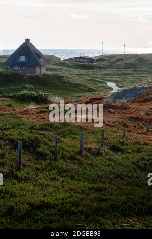 Abendsonne am Strand von Kampen an der Roten Klippe, Nordsee, Urlaub ...