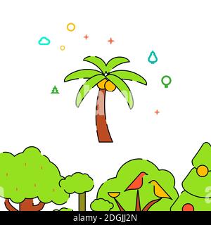 Palm Tree einfache Symbol Piktogramm Umrisse Vector Illustration Stock ...