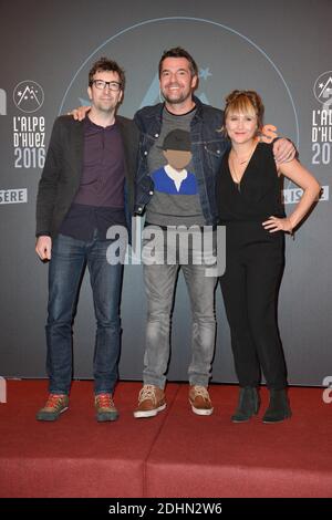 Francois Desagnat, Berengere Krief und Arnaud Ducret posieren für die ...