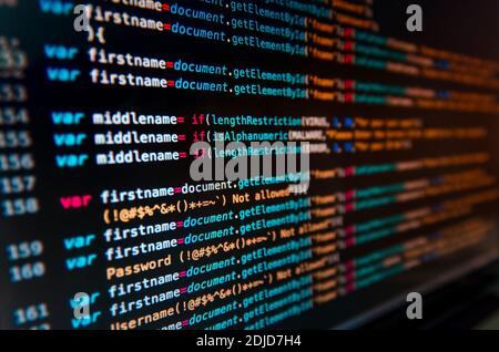 Desktop Quellcode und Technologie Hintergrund, Entwickler oder ...
