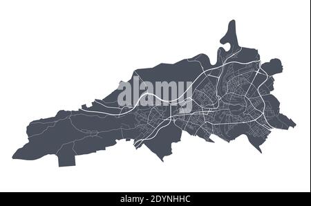 Stadtplan von Bern. Karte von Bern Stadtplan Poster. Bern ...