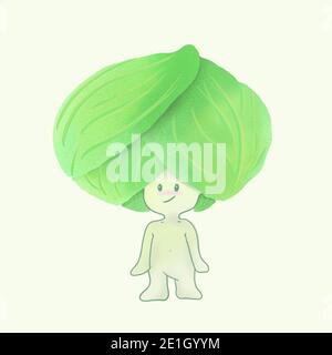 Comic-Illustration von Grünkohl Stockfotografie - Alamy