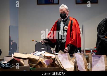 Vorsitzender des Gerichts Antoon Boyen, Foto während einer Sitzung des ...