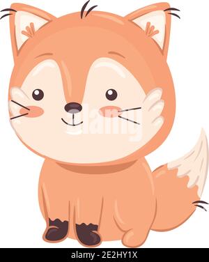 Fox cartoon Design, Kawaii Ausdruck niedlichen Charakter lustig und ...