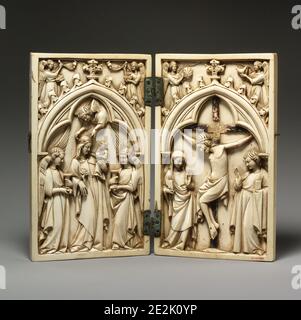 Diptychon mit der Jungfrau mit dem Kind und die Kreuzigung Diptychon mit Maria mit dem Kind und ...