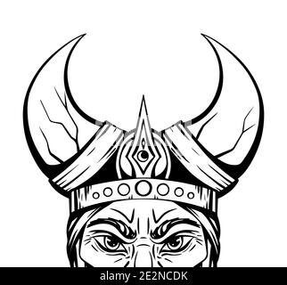 Wikinger Helm. Hand Skizze gezeichnet Stock-Vektorgrafik - Alamy