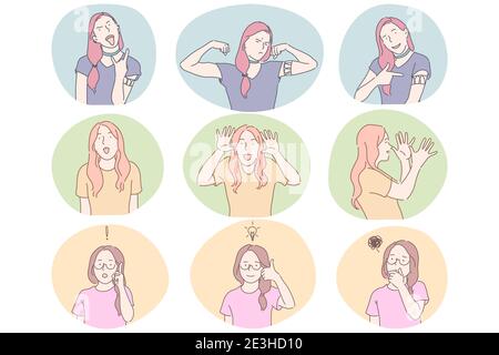 Gebärdensprache, Gesten, Hände und Kommunikationskonzept für den ...