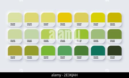 Farbpalette Katalogbeispiele Grün in RGB HEX. Neomorphismus Vektor ...