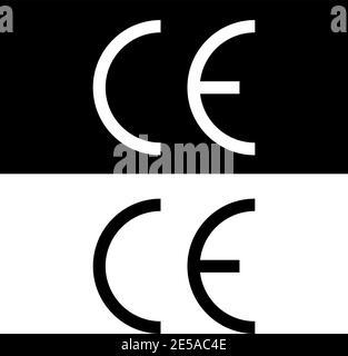 CE-Symbol auf weißem Hintergrund. Flacher Stil. Box-Symbol für Website ...