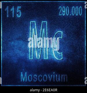 Moscovium chemisches Element, Zeichen mit Ordnungszahl und ...