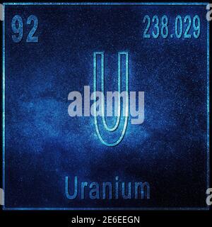 Uran U chemische Element. Uran mit der Ordnungszahl. Chemische 92 ...