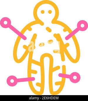 Voodoo Puppe Farbe Linie Symbol, halloween und gruselig, Voodoo Puppe ...