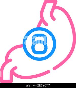 Magenstumpfer oder starker Schmerz Farbsymbolvektor. Magenstumpfer oder ...