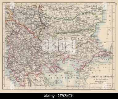 TÜRKEI IN EUROPA & BULGARIEN. Rumili Osten Rumelien Balkan. JOHNSTON ...