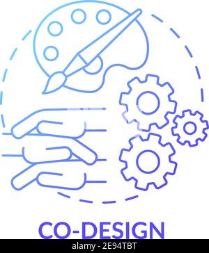 Co-Erstellung Symbol, lineare isolierte Illustration, dünne Linie ...