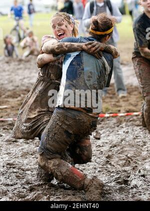 Players in action at the Swamp Soccer World Championships in Hyrynsalmi ...