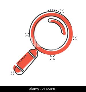 Lupe zeichen Symbol im Comic-stil. Lupe vektor Cartoon Illustration auf ...