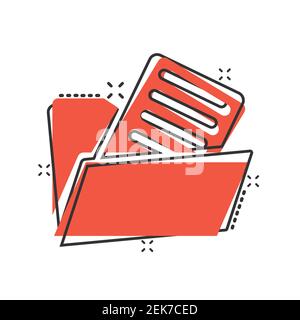 Dateiordner-Symbol im Comic-Stil. Dokumente Archiv Cartoon Vektor ...